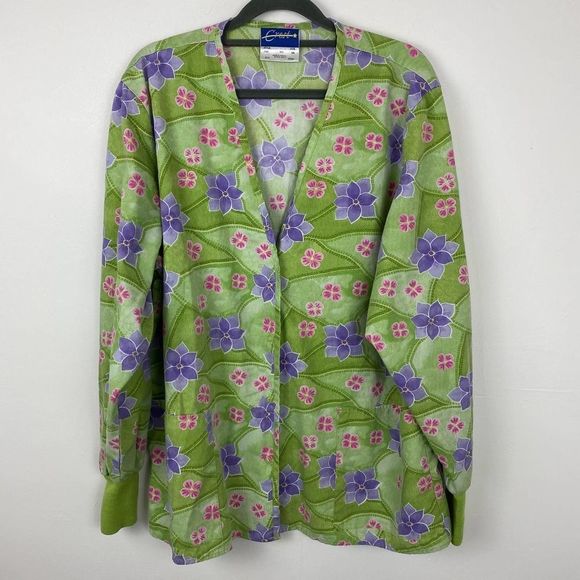 Crest | Tops | Crest Scrub Jacket Snaps Up The Front | Poshmark